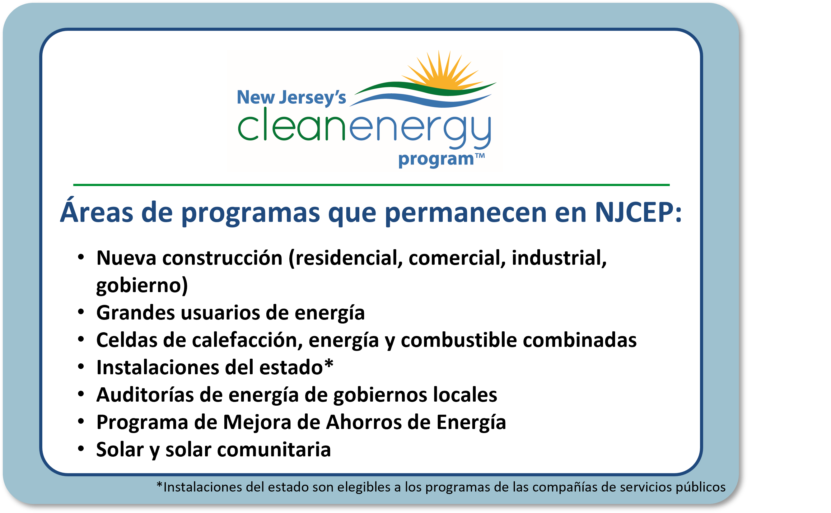 Transición del Programa de Eficiencia Energética | NJ OCE Web Site